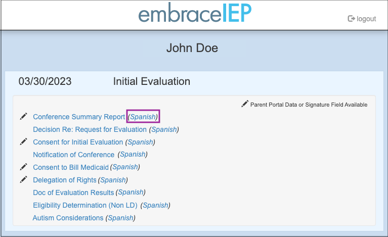 Embrace Education Parent Portal